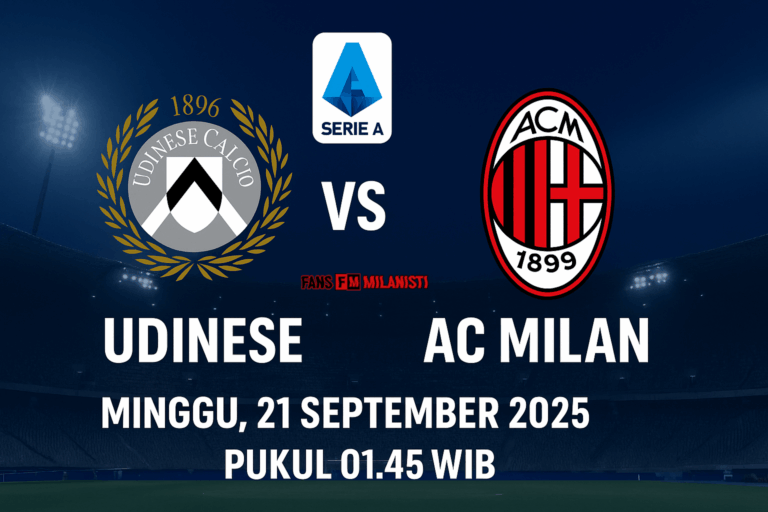 Prediksi Pertandingan Serie A Udinese vs AC Milan Pekan ke-4 - Berita Milan